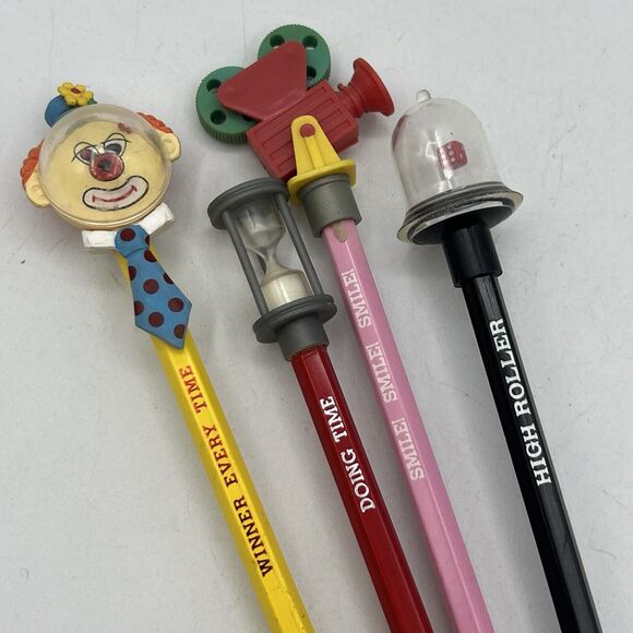 Unbranded | Office | Lot 4 Vintage Mechanical Pencil Toppers Clown ...